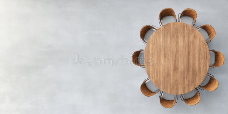 Wooden Round Table Surrounded by Wicker Chairs Creates an Inviting ...