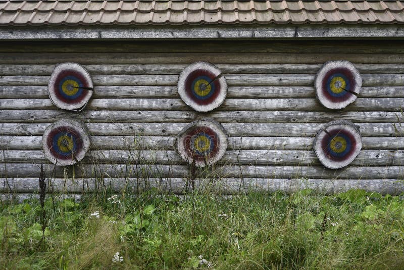 Wooden Round Targets for Archery Stock Image - Image of competition ...