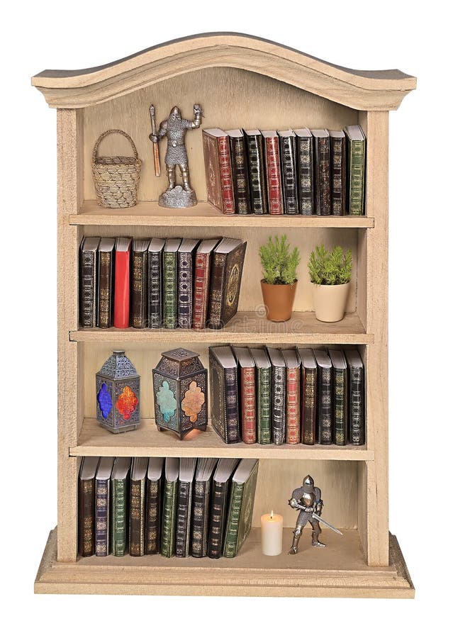 Wooden Rounded Top Bookcase Full of Books Stock Photo - Image of ...
