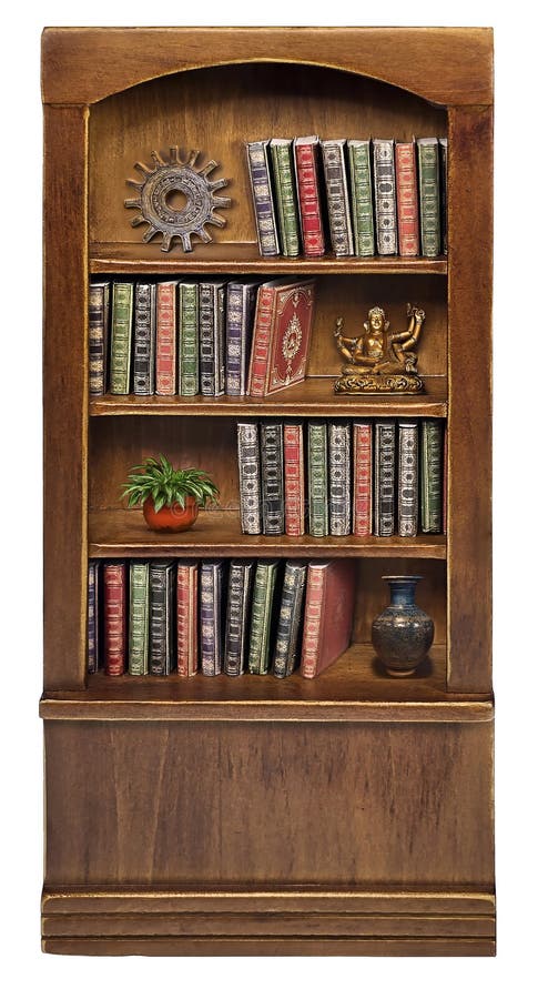 Wooden Rounded Top Bookcase Full of Books Stock Image - Image of ...