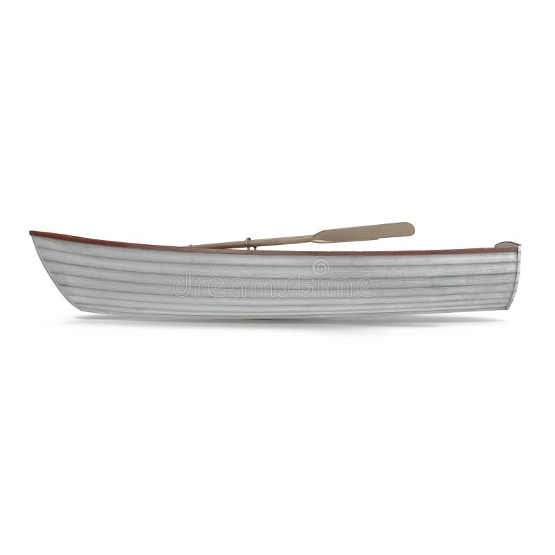 Wooden Row Boat Side View