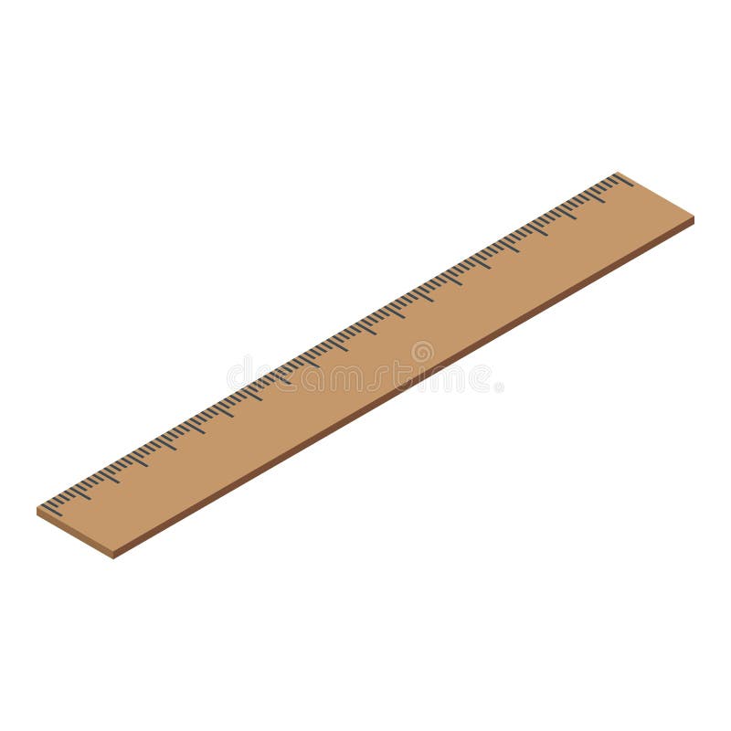Wooden Ruler Icon, Isometric Style Stock Vector - Illustration of ...