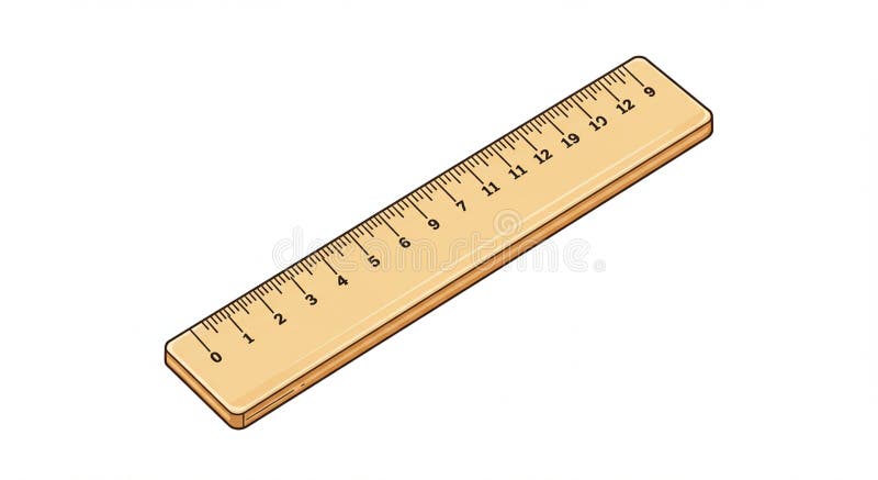 Wooden Ruler Illustration, Measuring Approximately 20 Cm, with Clear ...