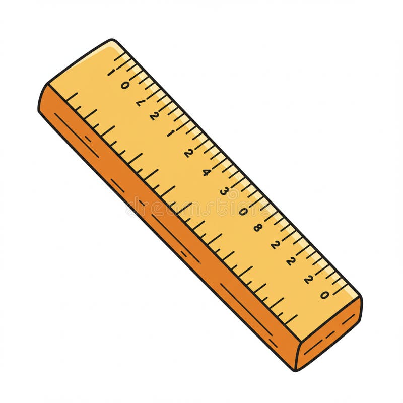 Wooden Ruler Illustration with a Rectangular Shape, Featuring Both ...