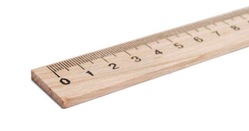 Wooden Ruler with Measuring Length Markings in Centimeters Isolated on ...