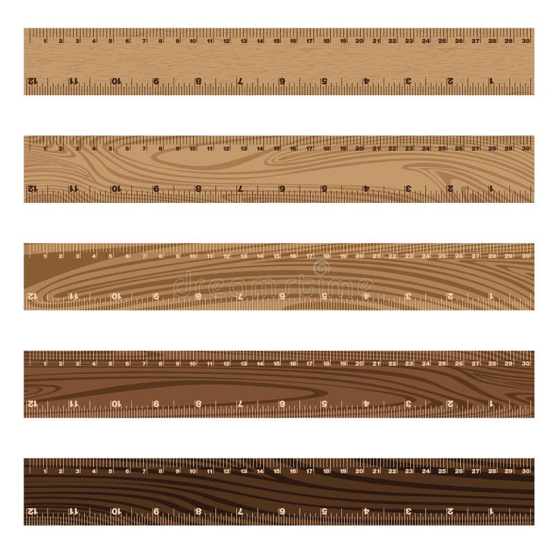 Wooden Ruler Texture on White Background. Wooden Texture. Stock Vector ...