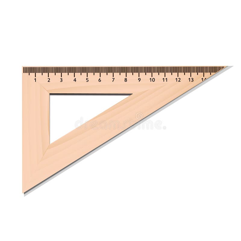 Wooden_ruler stock vector. Illustration of geometry, study - 76085282