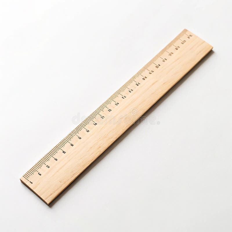 Wooden Ruler on White Surface Stock Illustration - Illustration of ...