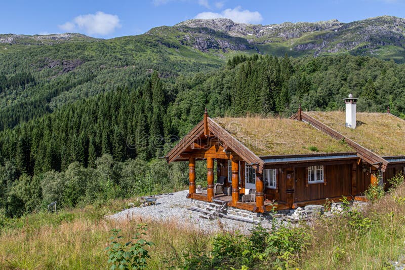 Wooden Rural Cabine in the Mountains of Norway Stock Photo - Image of ...