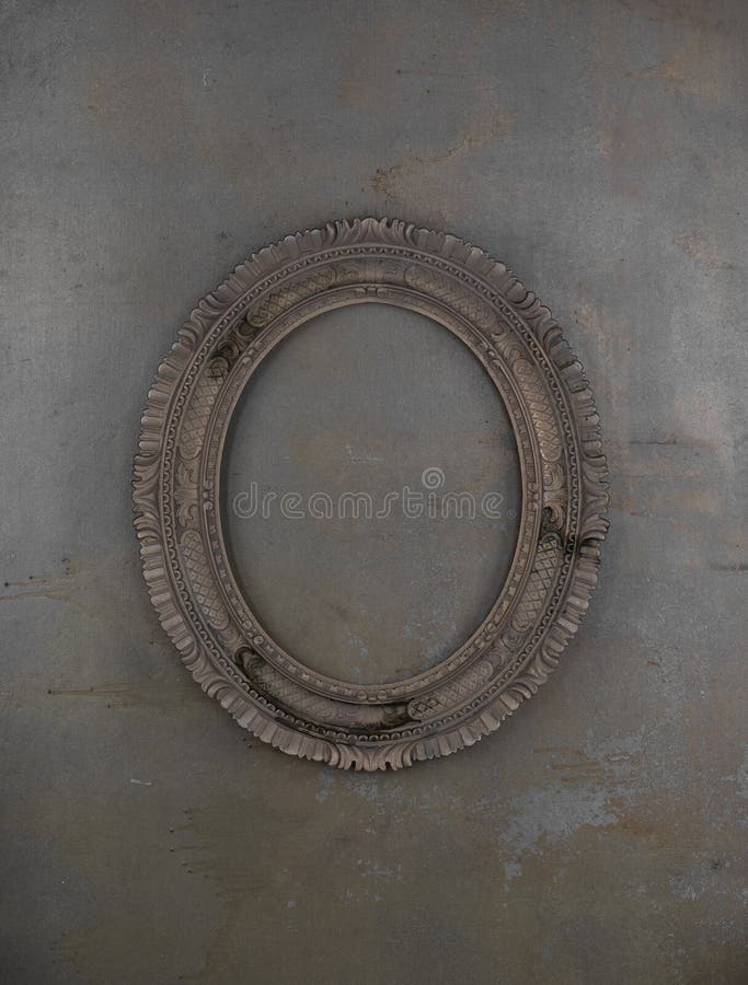 Rustic Dusty Frame on Concrete Wall Stock Photo - Image of wood, wooden ...