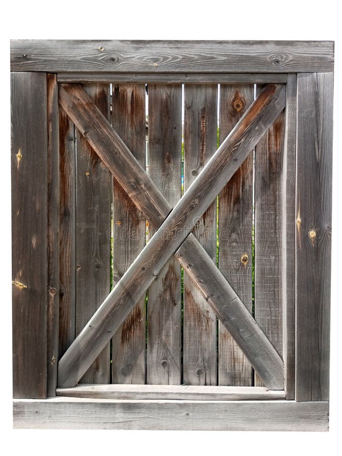 Wooden Rustic Gate for Fence. White Isolate Stock Photo - Image of ...