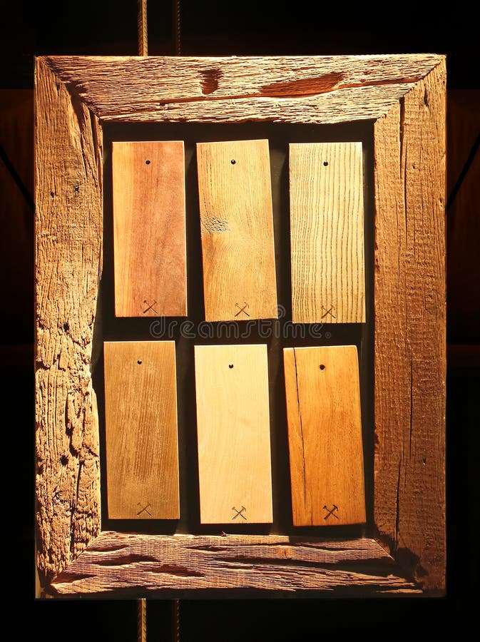 Wooden Samples Inside Frame Stock Image - Image of texture, wooden ...