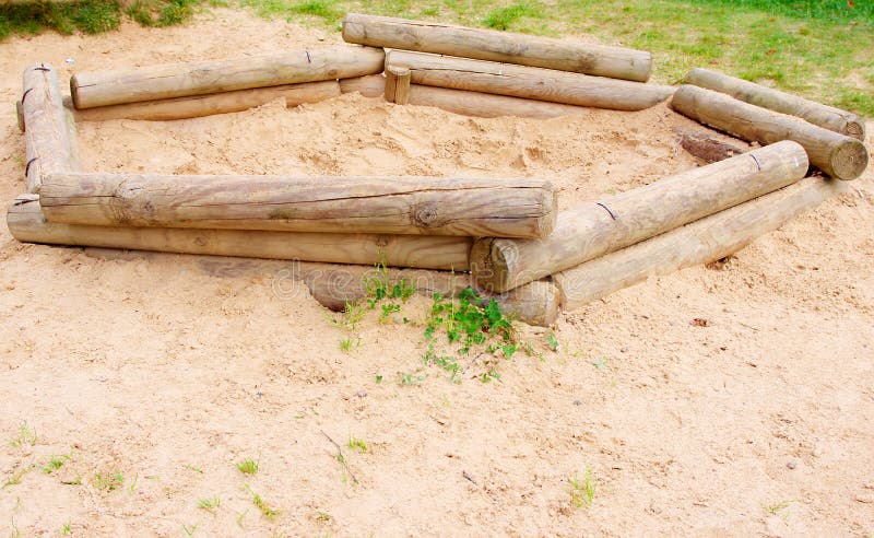 Natural Playground Climbing Structure Logs Wooden Stock Photo - Image ...