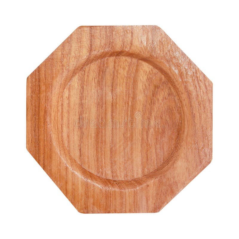 Angle Wooden Saucer, Wooden Bottom Plate Isolated on White Stock Image ...