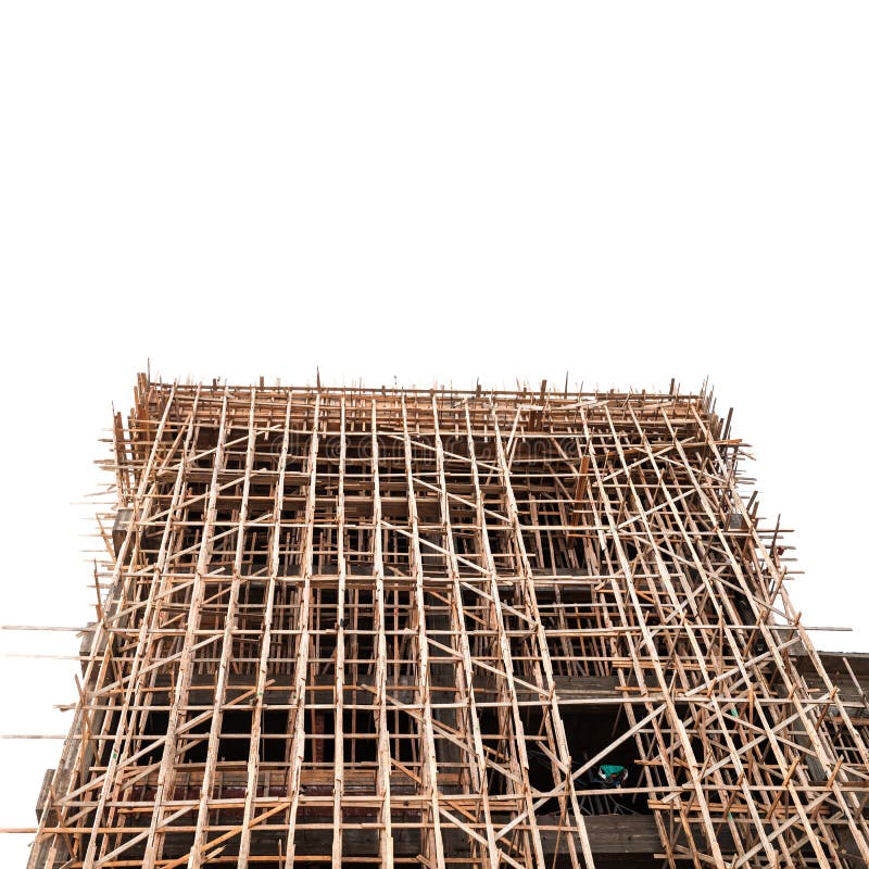 Wooden Scaffolding Structures Stock Image - Image of scaffold, work ...