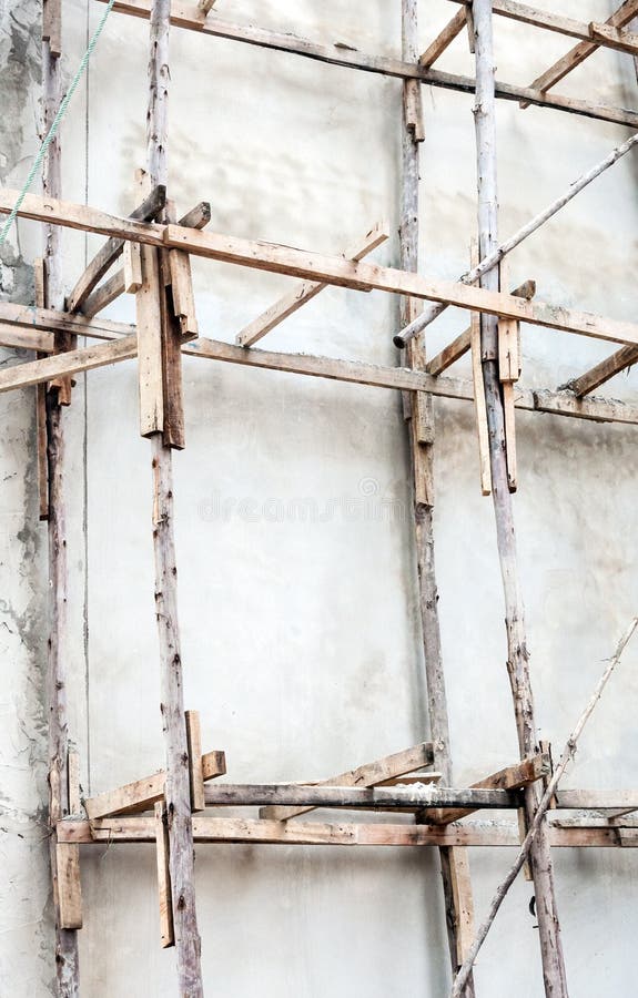 Wooden scaffolding stock photo. Image of construction - 53364912