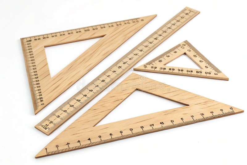 Wooden School Rulers Set Isolated on White Stock Illustration ...