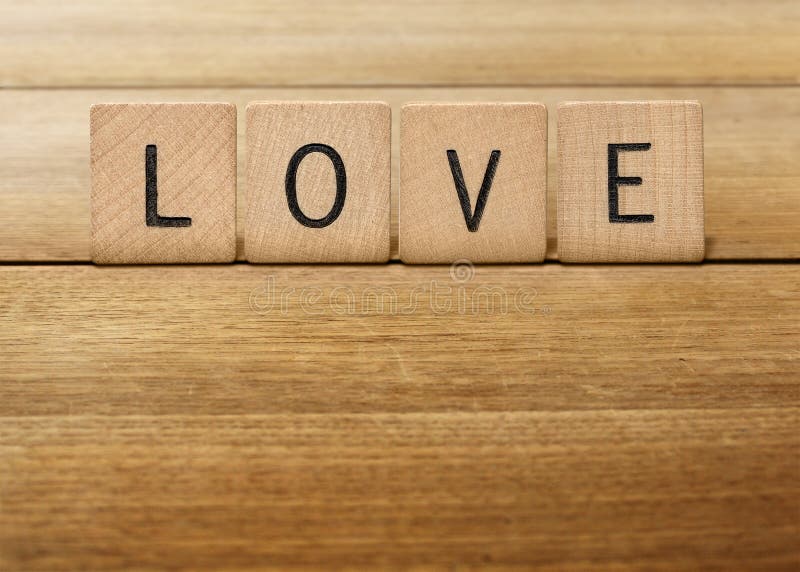Wooden Scrabble Letter Love Stock Image - Image of letter, love: 70452229