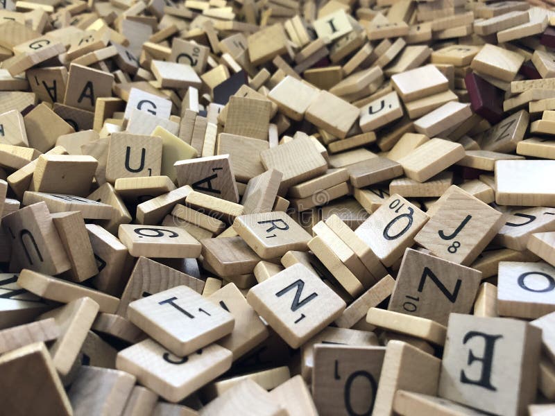 Pile of scrabble pieces stock photo. Image of grid, learn - 12665600