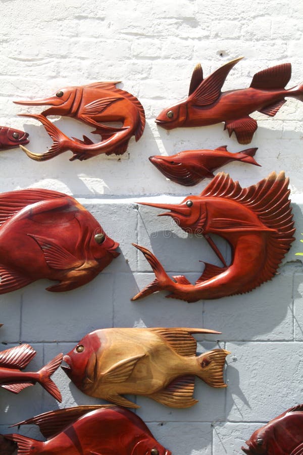 Wooden Sculpture of Fish editorial photo. Image of sculpture - 354575286