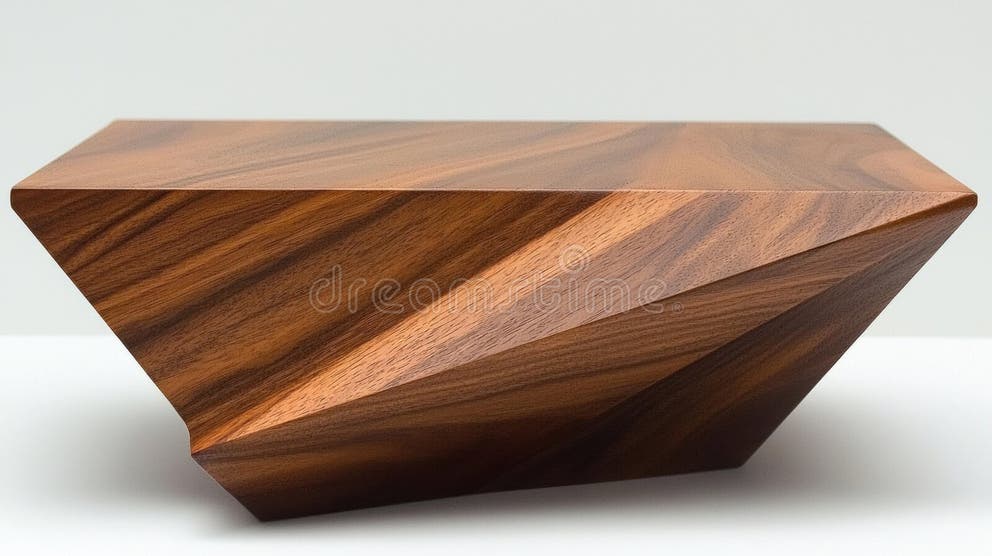 A Wooden Sculpture with a Triangular Base and a Curved Top. Stock Image ...