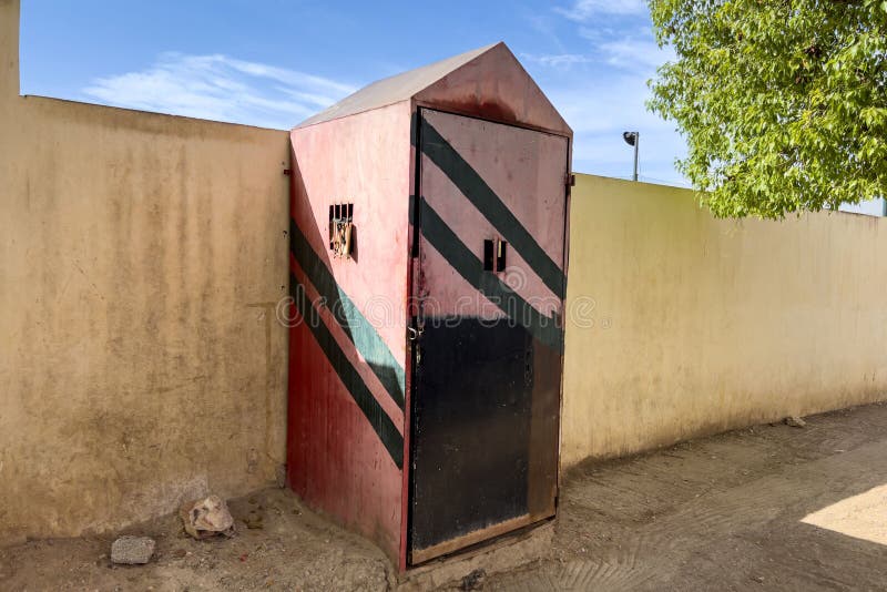 A Wooden Security Booth in the Street Stock Photo - Image of protection ...