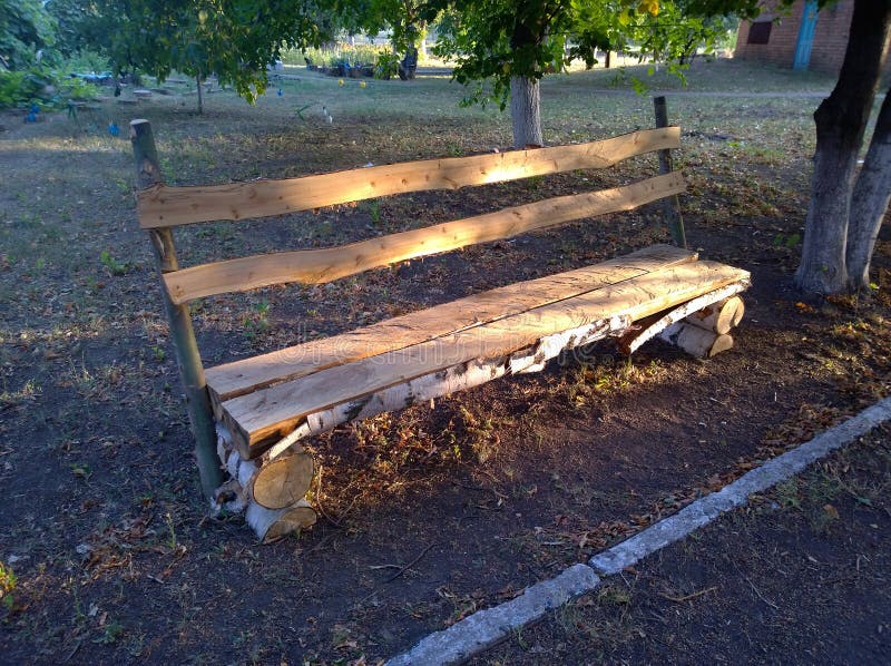 Wooden homemade bench stock photo. Image of weather - 101090240