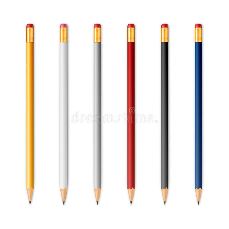Wooden sharp pencils stock vector. Illustration of drawing - 73238950