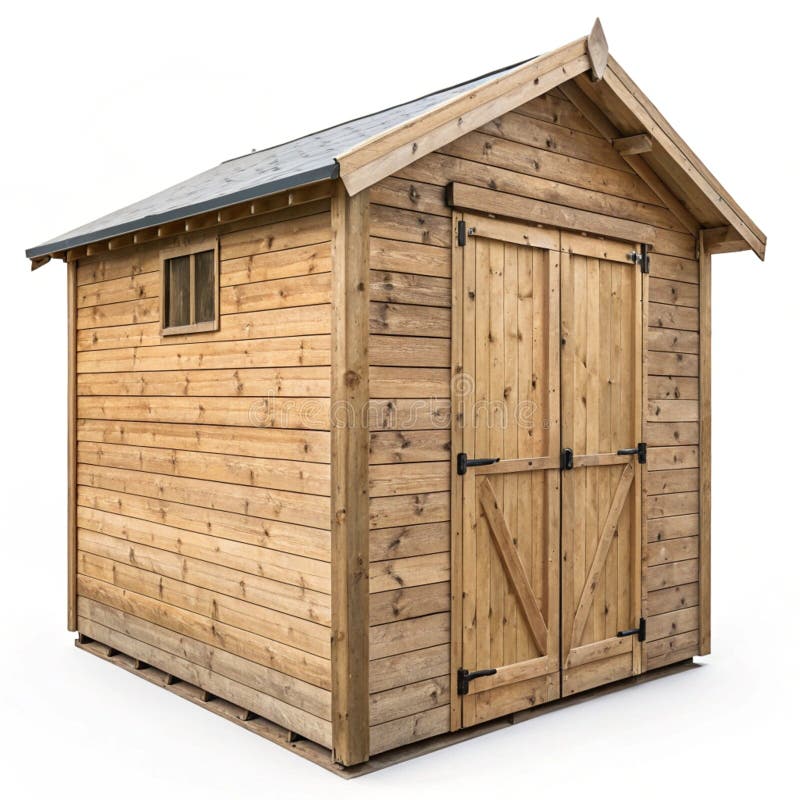 Wooden Shed Isolated on Transparent Background Stock Illustration ...