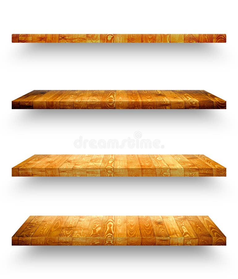 Wooden Shelf Template Set Isolated Stock Photo - Image of carpentry ...