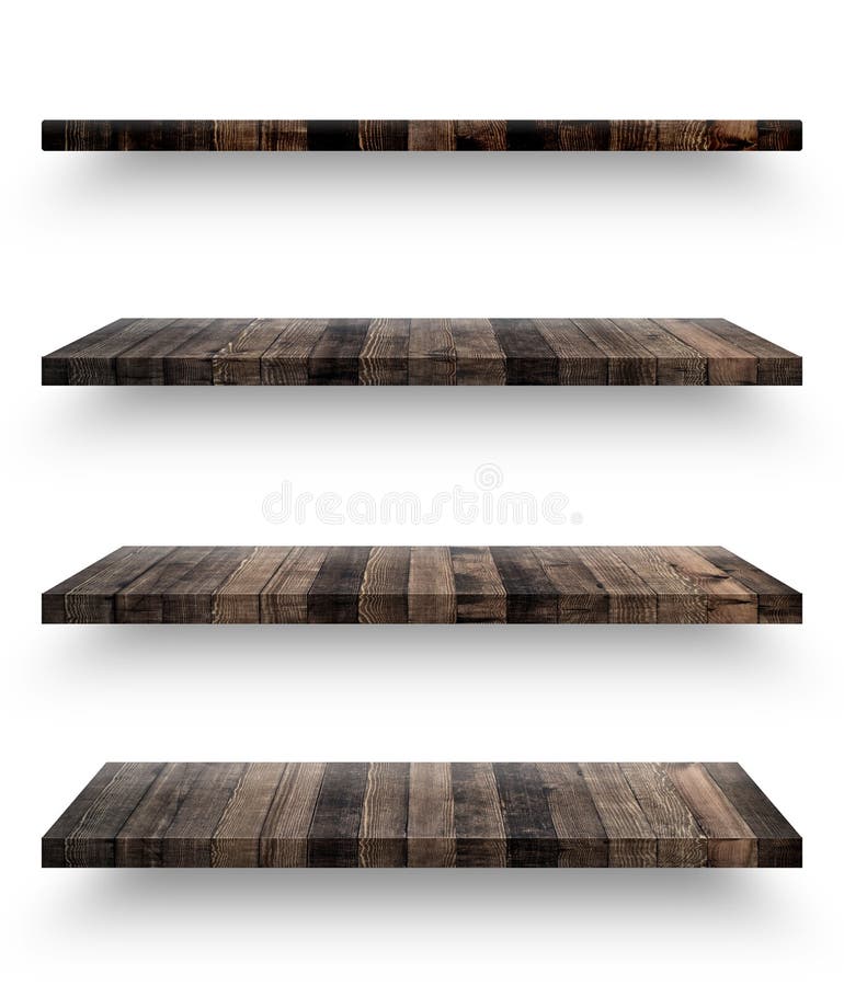 Wooden Shelf Template Set Isolated Stock Photo - Image of knots, shelf ...