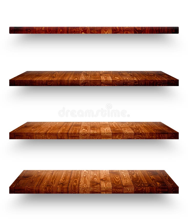 Wooden Shelf Template Set Isolated Stock Photo - Image of knots, blank ...