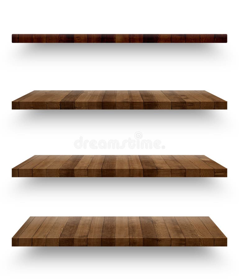 Wooden Shelf Template Set Isolated Stock Photo - Image of decorative ...