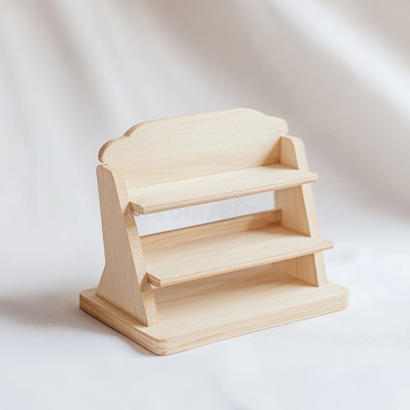 Wooden Shelf on the White Background. 3d Vector Illustration Stock ...