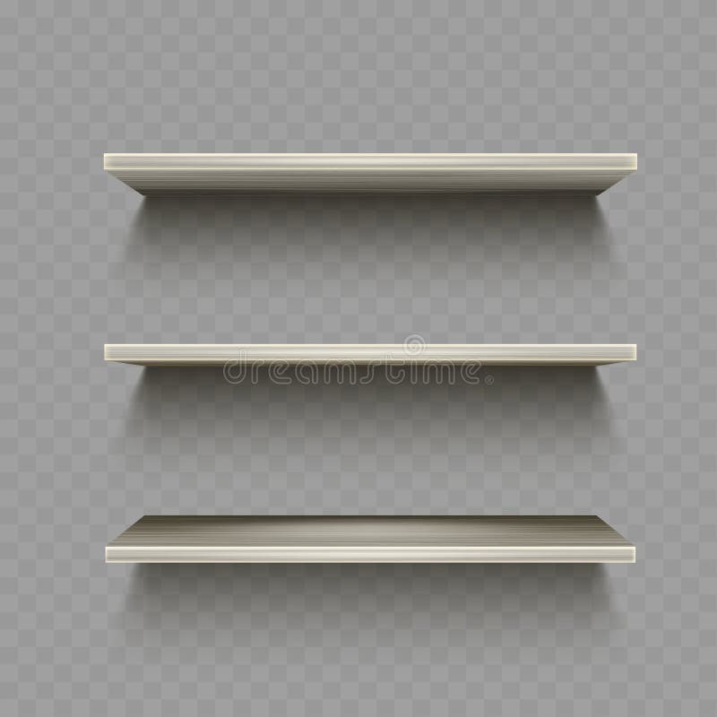 Wooden Shelves with Shadow Vector Stock Vector - Illustration of ...