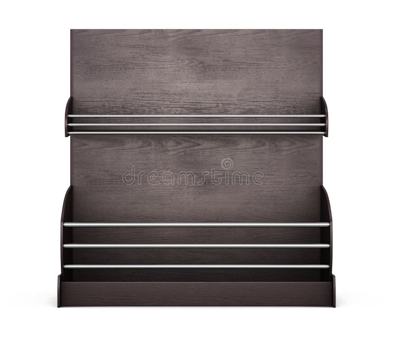 Shelves Front View on White Background. 3d Rendering Stock Illustration ...