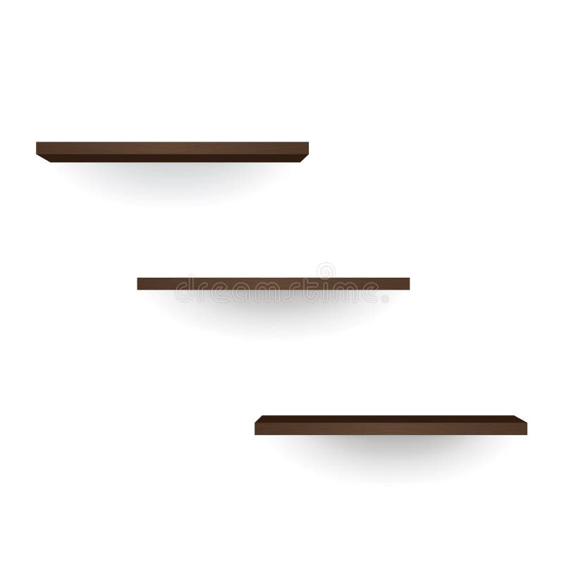 Wooden Shelves on White Background Stock Vector - Illustration of ...