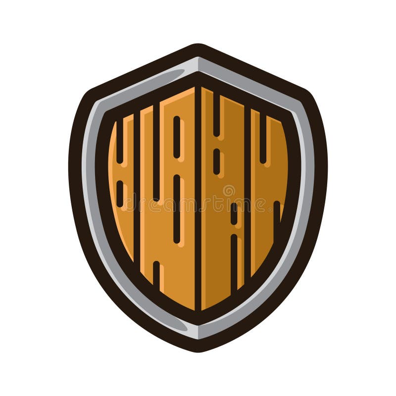 WOODEN SHIELD Color stock vector. Illustration of vector - 96795171