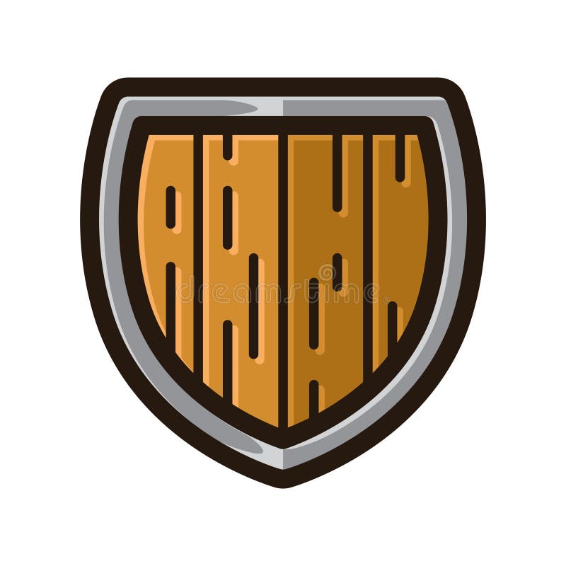 WOODEN SHIELD Color stock vector. Illustration of wooden - 96795208