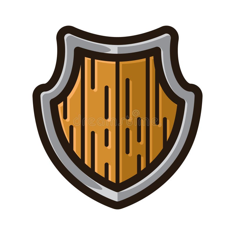 WOODEN SHIELD Color stock vector. Illustration of wood - 96795279