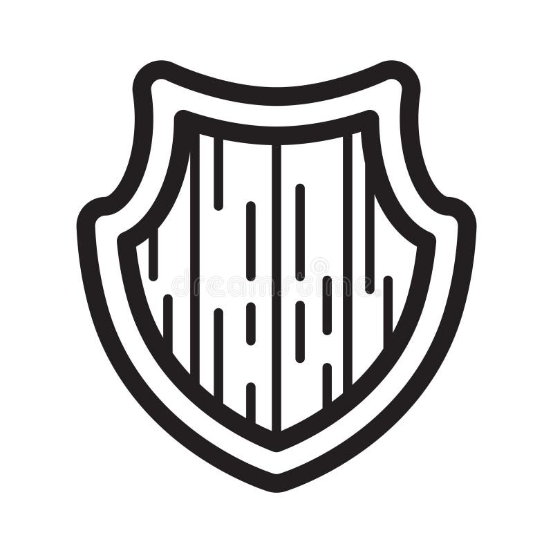 Wooden shield line stock vector. Illustration of logo - 96788826