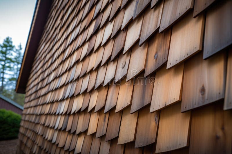 Wooden Shingle Pattern Detail on a House Siding Stock Image - Image of ...