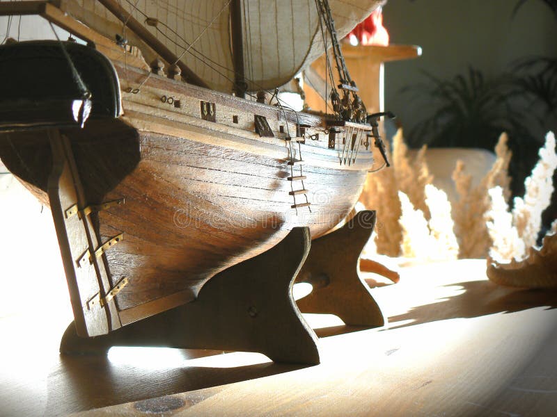 Wooden Ship model stock image. Image of wood, high, handicrafts - 9296563