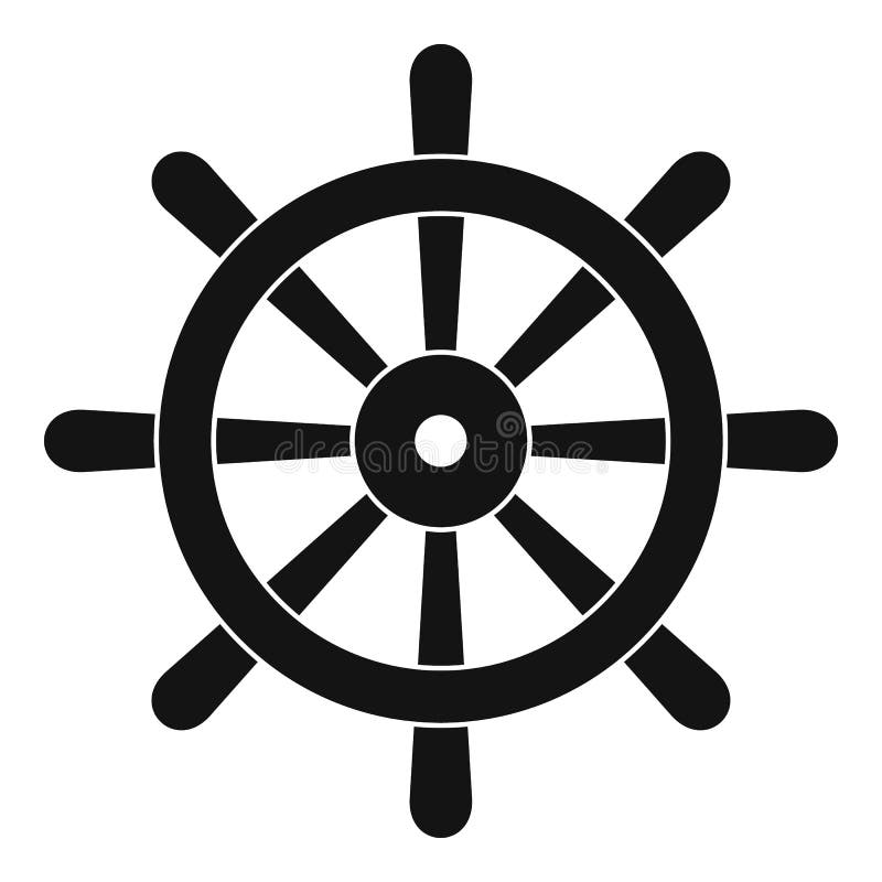 Wooden Ship Wheel Icon Simple Stock Vector - Illustration of sign ...