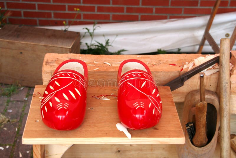 Wooden Shoes and Tools stock image. Image of traditional - 5504311