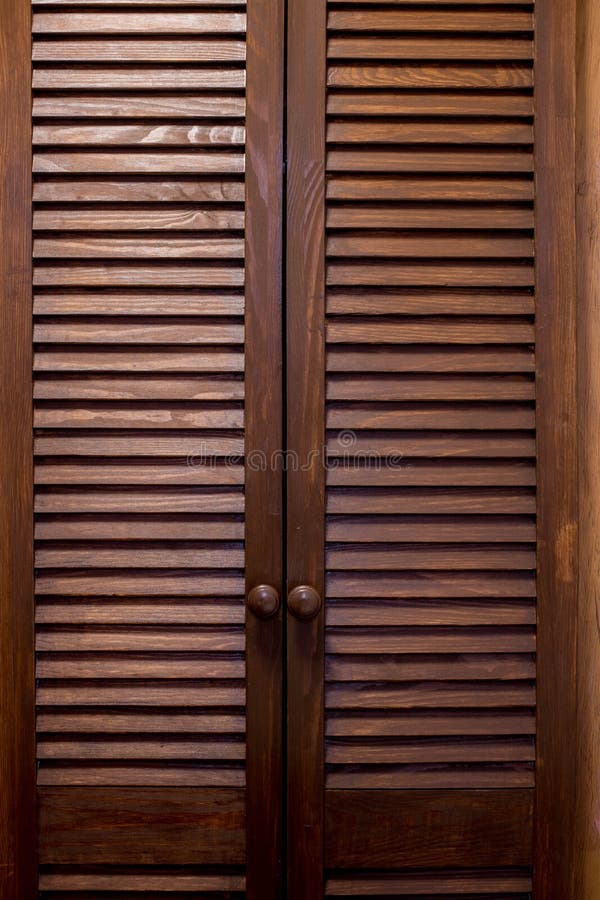 Wooden Shutter Door, Wooden Door with Natural Brown Color and Texture ...