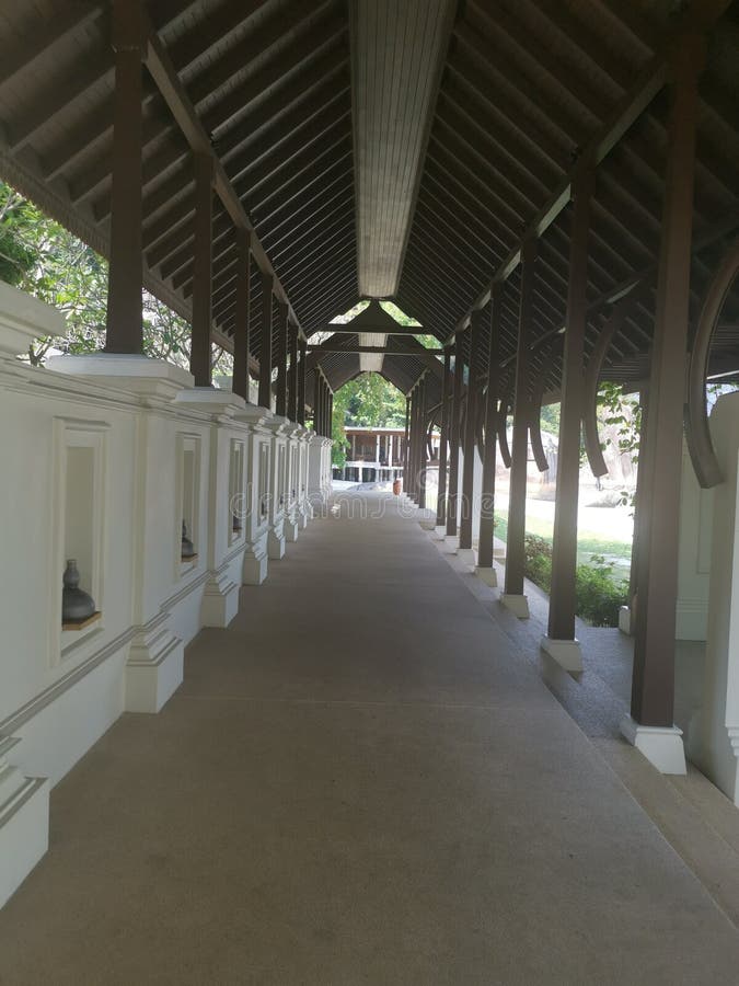 Wooden Sidewalk Corridor Entrance Pathway Stock Image - Image of inside ...