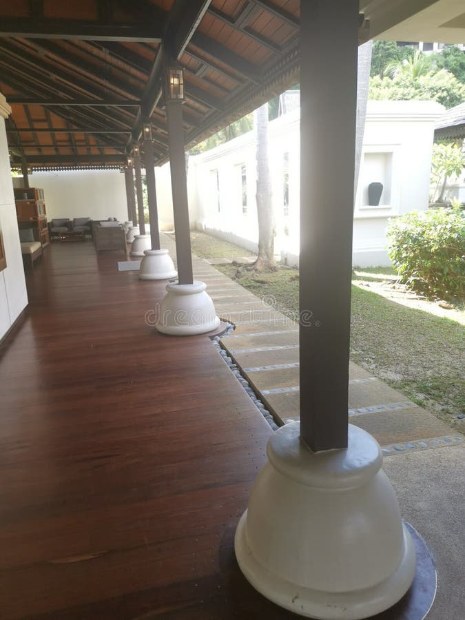 Wooden Sidewalk Corridor Entrance Pathway Stock Photo - Image of ...