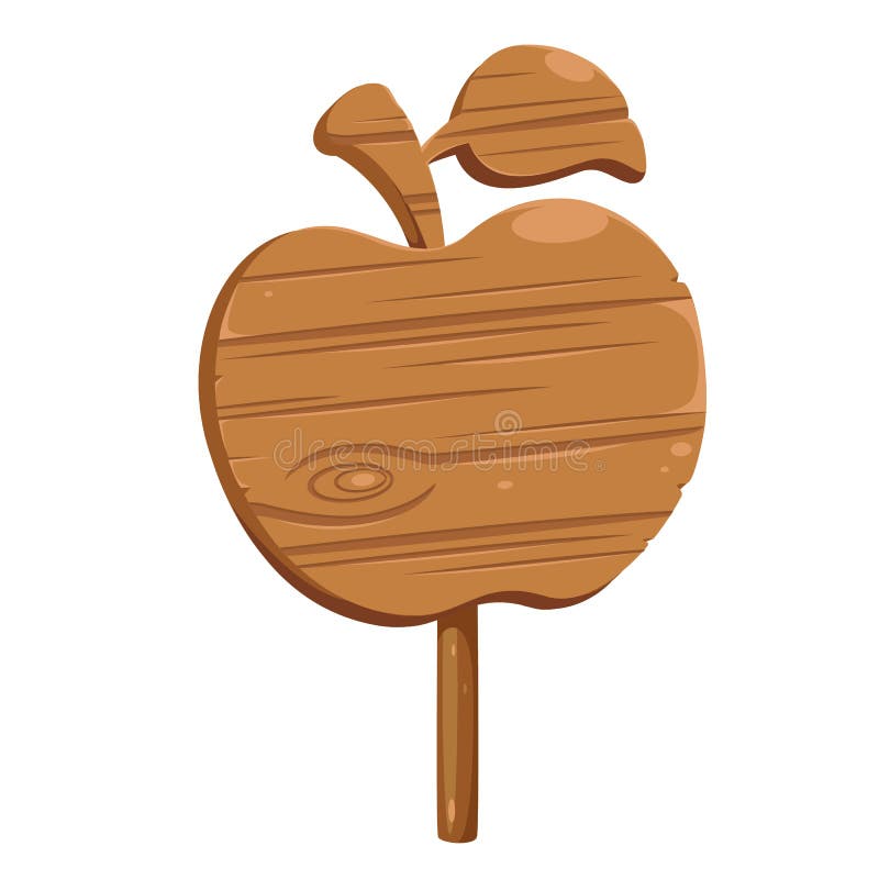 Wooden Sign Apple Shape Stock Illustrations – 53 Wooden Sign Apple ...