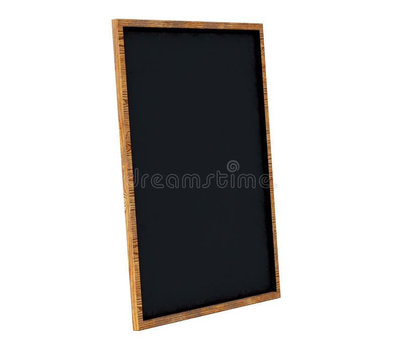 Wooden Sign Board Black Frame 3D Render Stock Illustration ...